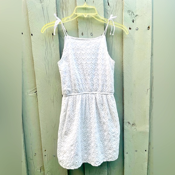 Dresses | Pretty Young Girls White Eyelet Dress With Lining White ...
